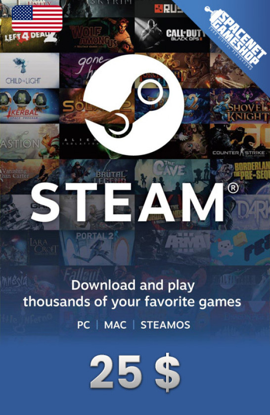 Steam Wallet $25 USD [US]