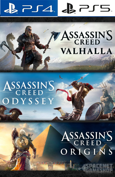 Assassins Creed Bundle - Assassins Creed: Valhalla/Odyssey/Origins PS4/PS5